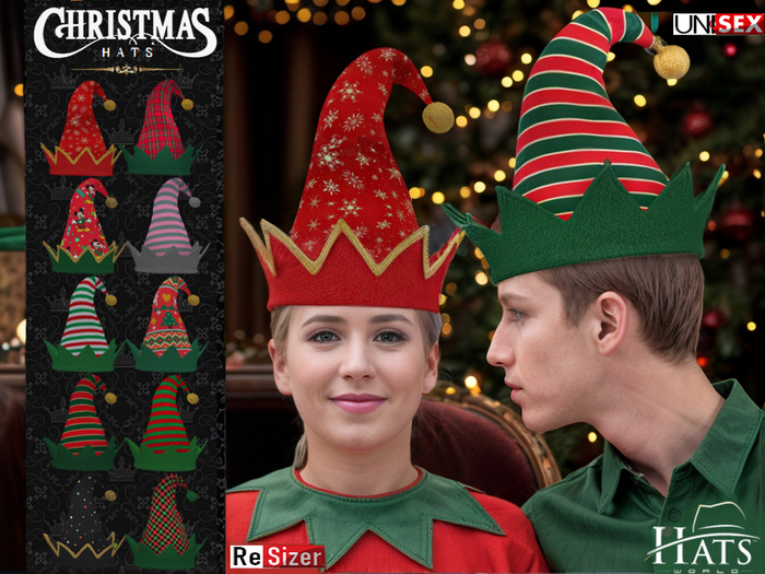 Second Life Marketplace - [HW] THE PREMIUM CHRISTMAS ELF HATS